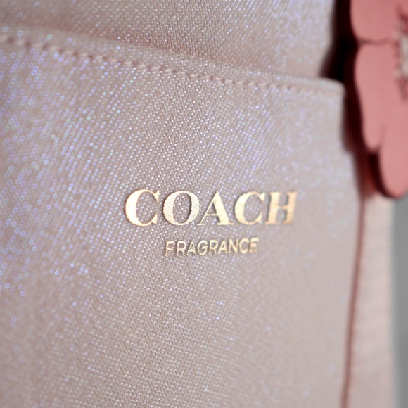 Coach | Bags | Coach Tote Bag Pink Sparkle Shimmer Flower Keychain New ...